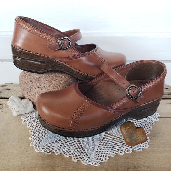 Dansko | Shoes | Carmel Dansko Pro Marcelle Mary Jane Clogs Honey Tan ...